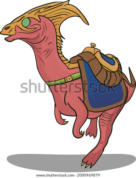 Ark Parasaur Artwork Halftone Style Stock Vector (Royalty Free ...
