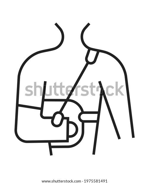 Arm Brace Icon Shown Orthopaedic Rehabilitation Stock Vector (Royalty ...