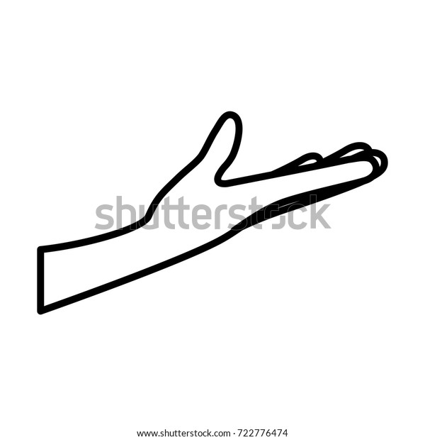 Arm Extended Hand Gesture On Black Stock Vector (Royalty Free ...
