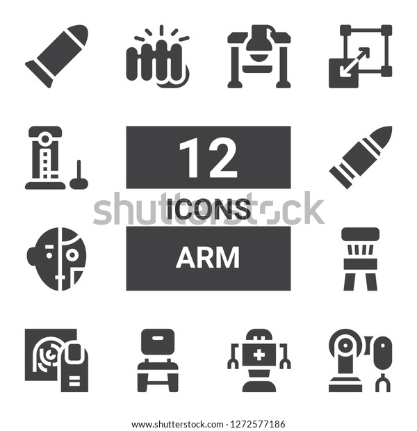 Arm Icon Set Collection 12 Filled Stock Vector (Royalty Free ...