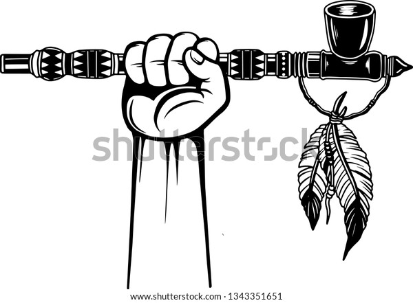 Arm Raised Hand Holding Native American Stock Vector (Royalty Free ...