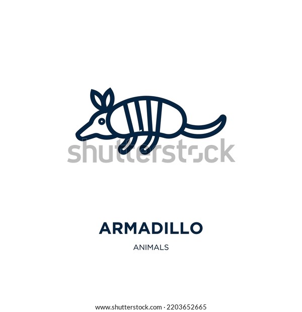 Armadillo Icon Animals Collection Thin Linear Stock Vector (Royalty ...