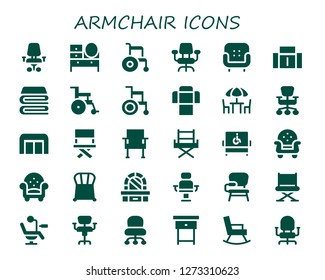 Armchair Icon Set 30 Filled Armchair Stock Vector (Royalty Free ...