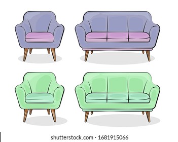 Set Chair Use Animation Illustration Scene Stock Vector (Royalty Free ...