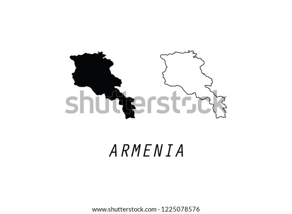 Armenia Map Outline Country Shape National Stock Vector (Royalty Free ...