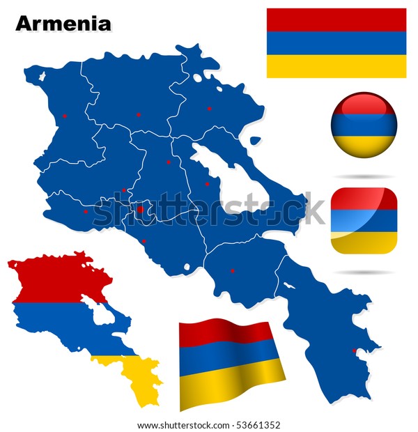 Armenia Vector Set Detailed Country Shape Stock Vector (Royalty Free ...