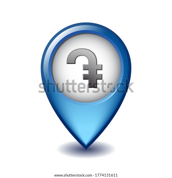 Armenian Dram Symbol On Mapping Marker Stock Vector (Royalty Free ...
