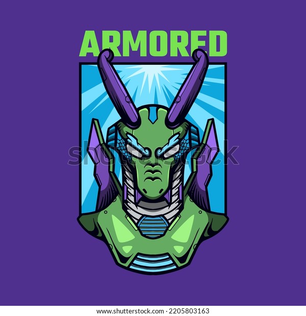 Armored Cyborg Dragon Flash Illustration Stock Vector (Royalty Free ...