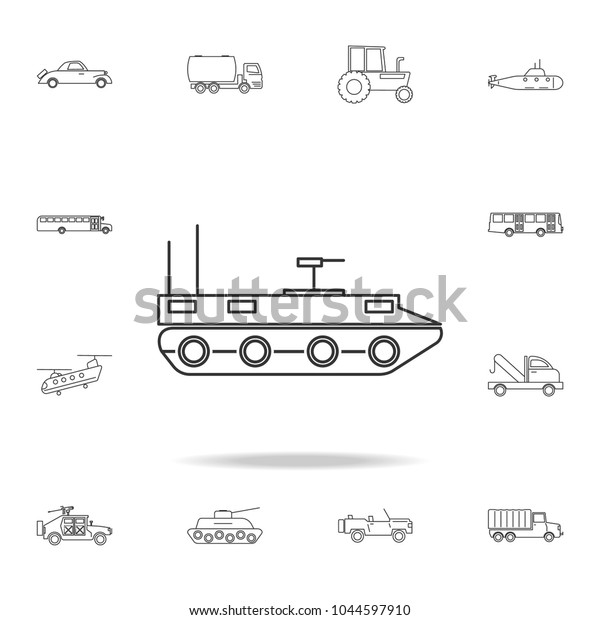 Armored Vehicle Icon Detailed Set Transport Stock Vector (Royalty Free ...