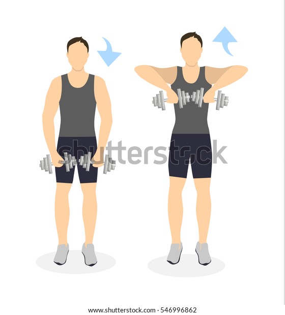 Arms Exercise Men On White Background Stock Vector (Royalty Free ...
