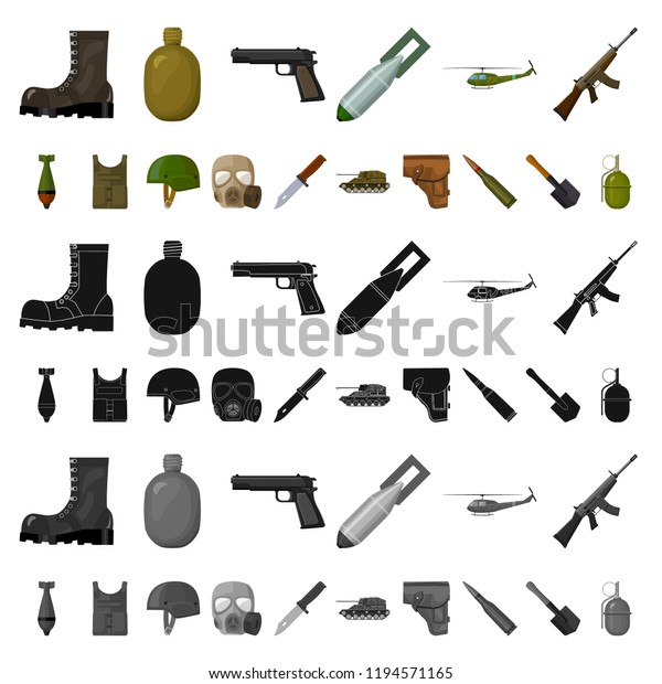 Army Armament Cartoon Icons Set Collection Stock Vector (Royalty Free ...