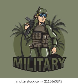 Army Character Vector Design Vector Illustration Stock Vector (Royalty ...