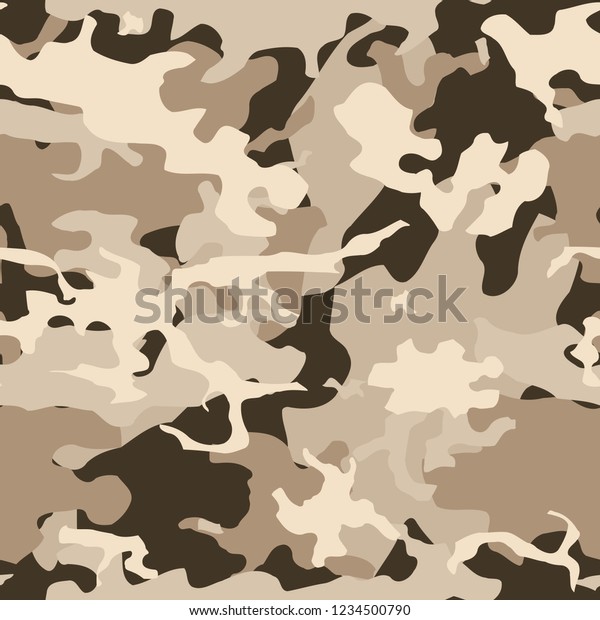 Army Desert Camo Vector Seamless Camouflage Stock Vector (Royalty Free ...