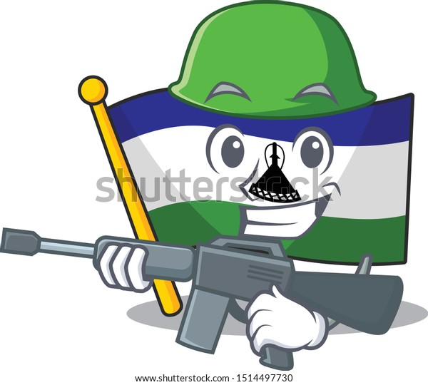 Army Flag Lesotho Mascot Shaped On Stock Vector (Royalty Free ...