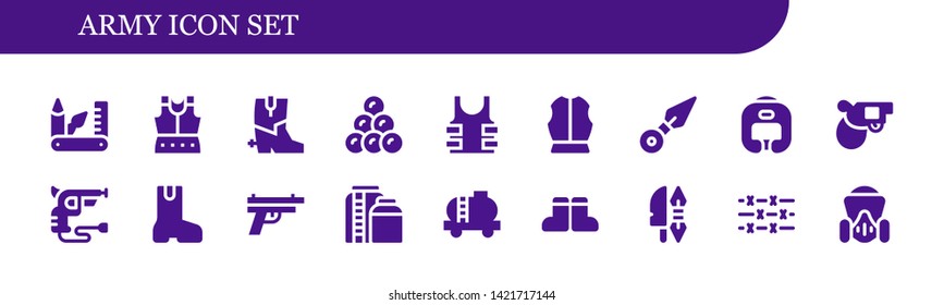 Army Icon Set 18 Filled Army Stock Vector (Royalty Free) 1421717144 ...