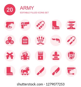 Army Icon Set Collection 20 Filled: vetor stock (livre de direitos ...