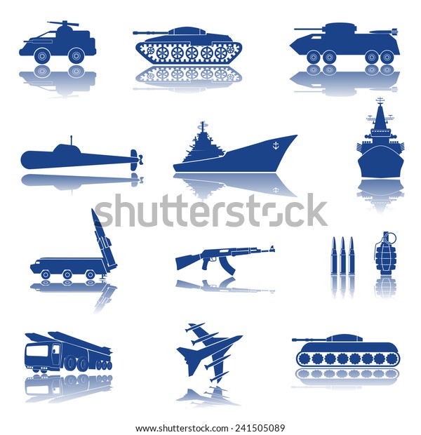 Army Icons Military Vector Stock Vector (Royalty Free) 241505089 ...