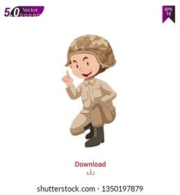 Army Man Icon Vector Soldier Character Stock Vector (Royalty Free ...