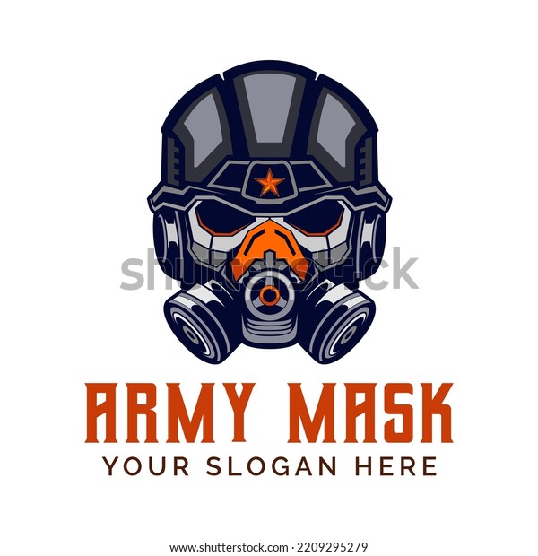 Army Mask Logo Design Vector Template Stock Vector (Royalty Free ...
