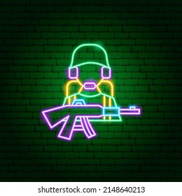 Army Soldier Neon Sign Vector Illustration Stock Vector (Royalty Free ...
