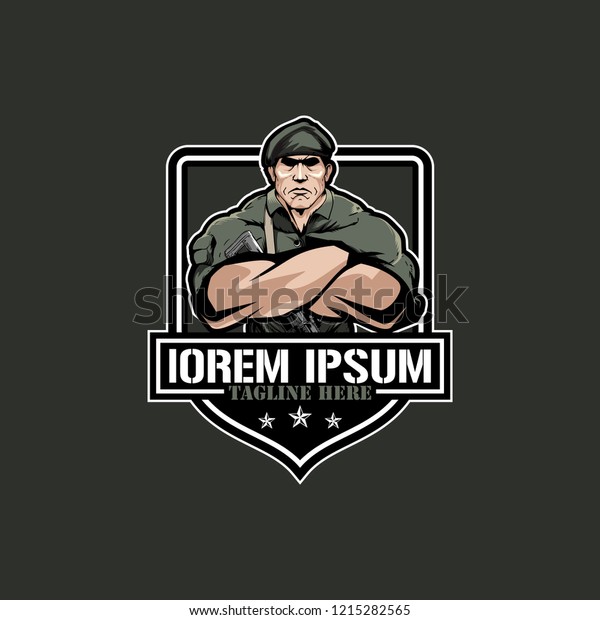 Army Soldier Vector Logo Template Military Stock Vector (Royalty Free ...