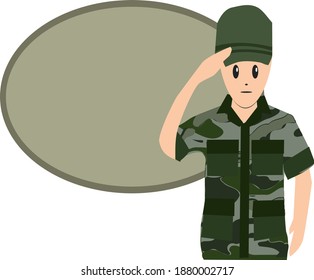 Army Soldier Warrior Border Standing Respect Stock Vector (Royalty Free ...