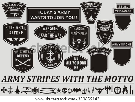 Army Stripes Motto Stock Vector (Royalty Free) 359655143 - Shutterstock