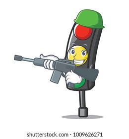 Army Traffic Light Character Cartoon Stock Vector (Royalty Free ...