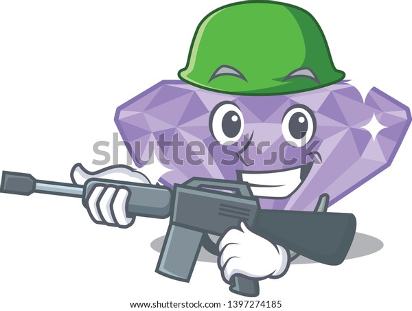 Army Violet Diamond Mascot Box Stock Vector (Royalty Free) 1397274185 ...