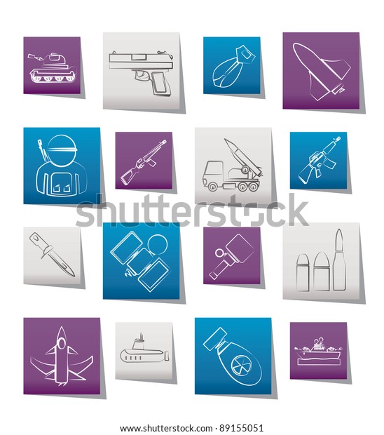 Army Weapon Arms Icons Vector Icon Stock Vector (Royalty Free) 89155051 ...