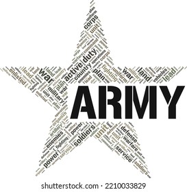 Army Word Cloud Conceptual Design Isolated Stock Vector (Royalty Free ...