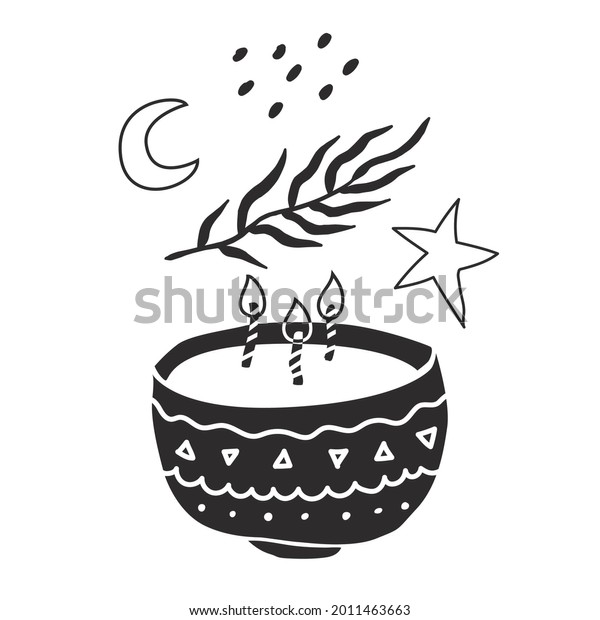 Aroma Candle Three Candlewick Simple Shape Stock Vector (Royalty Free ...