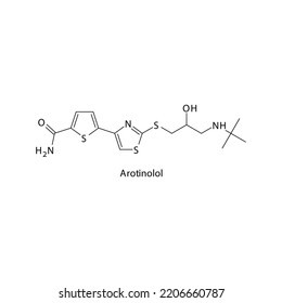 Arotinolol Molecule Flat Skeletal Structure Beta Stock Vector (Royalty ...