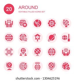 Around Icon Set Collection 20 Filled Stock Vector (Royalty Free ...