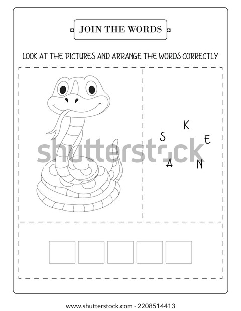 Arrange Word Correctly Kids Worksheet Word Stock Vector (Royalty Free ...