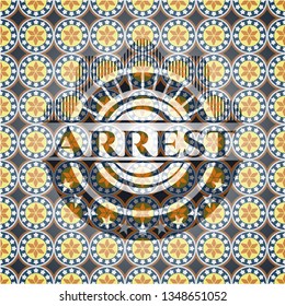 Arrest Arabic Emblem Background Arabesque Decoration Stock Vector ...