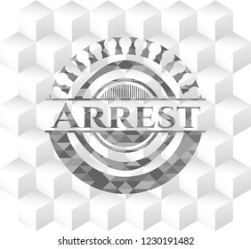 Arrest Realistic Grey Emblem Cube White 스톡 벡터(로열티 프리) 1230191482 ...