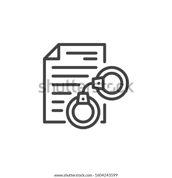 Arrest Warrant Document Line Icon Linear Stock Vector (Royalty Free ...