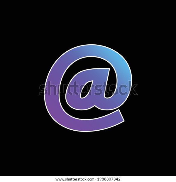 Arroba Symbol Blue Gradient Vector Icon Stock Vector (Royalty Free ...
