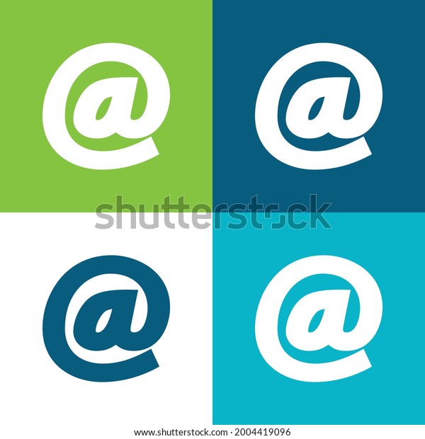 Arroba Symbol Flat Four Color Minimal Stock Vector (Royalty Free ...