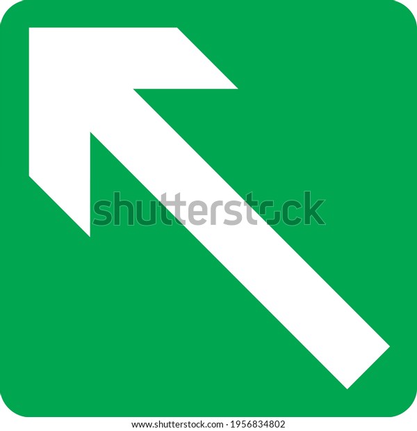Arrow 45 Degree Left Green White Stock Vector (Royalty Free) 1956834802 ...