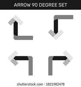 Arrow 90 Degree Direction Navigation Icon Stock Vector (Royalty Free ...