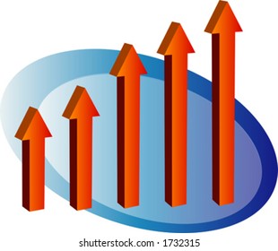 Arrow Bar Chart 3d Isometric Vector Stock Vector (Royalty Free) 1732315 ...