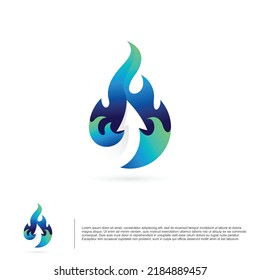 Arrow Blue Fire Logo Blue Fire Stock Vector (Royalty Free) 2184889457 ...