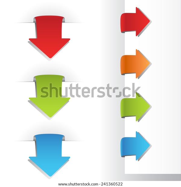 Arrow Bookmark Labels Set Arrow Bookmark Stock Vector (Royalty Free ...