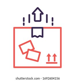 Arrow Box Carton Packing Postal Service Stock Vector (Royalty Free ...