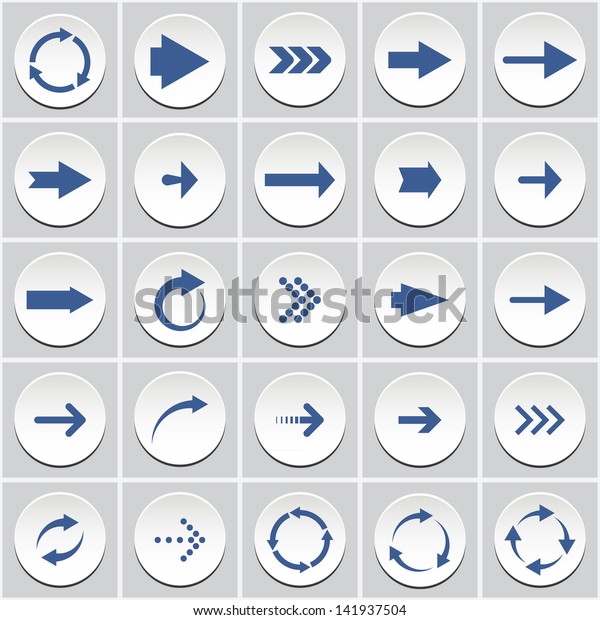 Arrow Buttons Vector Set Eps10 Stock Vector Royalty Free 141937504