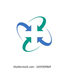 Arrow Center Logo Vector Modern Template: vetor stock (livre de ...