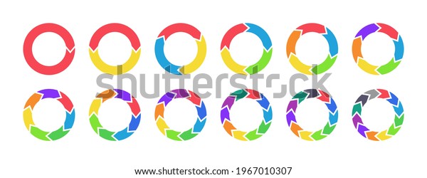 Arrow Chart Circle Diagram Arrow Color Stock Vector (Royalty Free ...