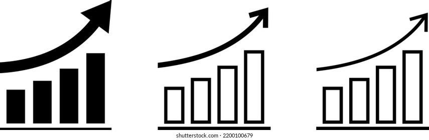 Arrow Chart Diagram Icon Set Stock Vector (Royalty Free) 2200100679 ...